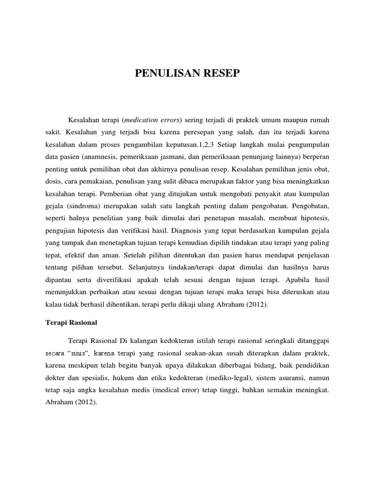 Penulisan Resep | PDF