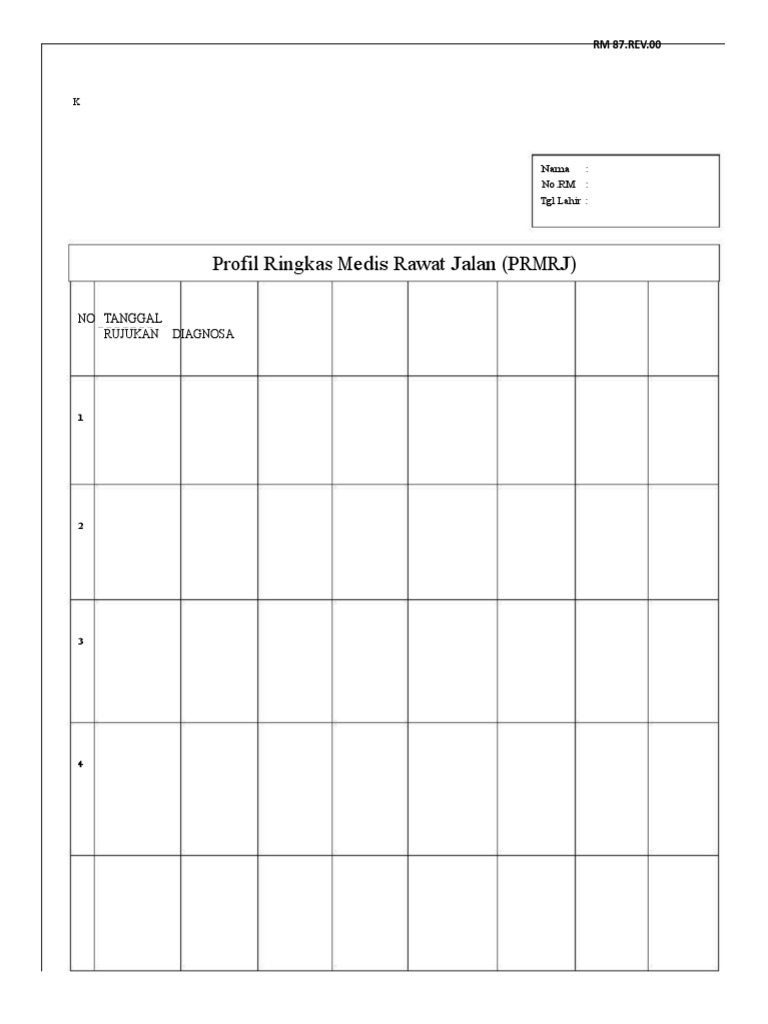 Formulir PRMRJ | PDF