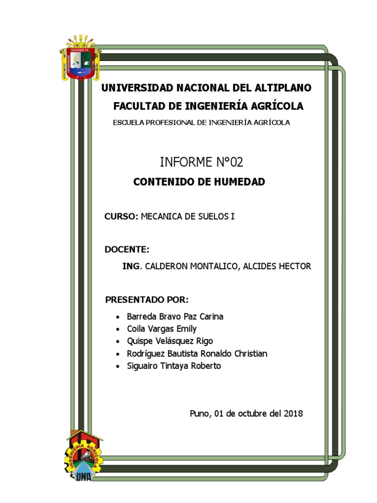 INFORME Mecanica de Suelos | PDF | Suelo | Naturaleza