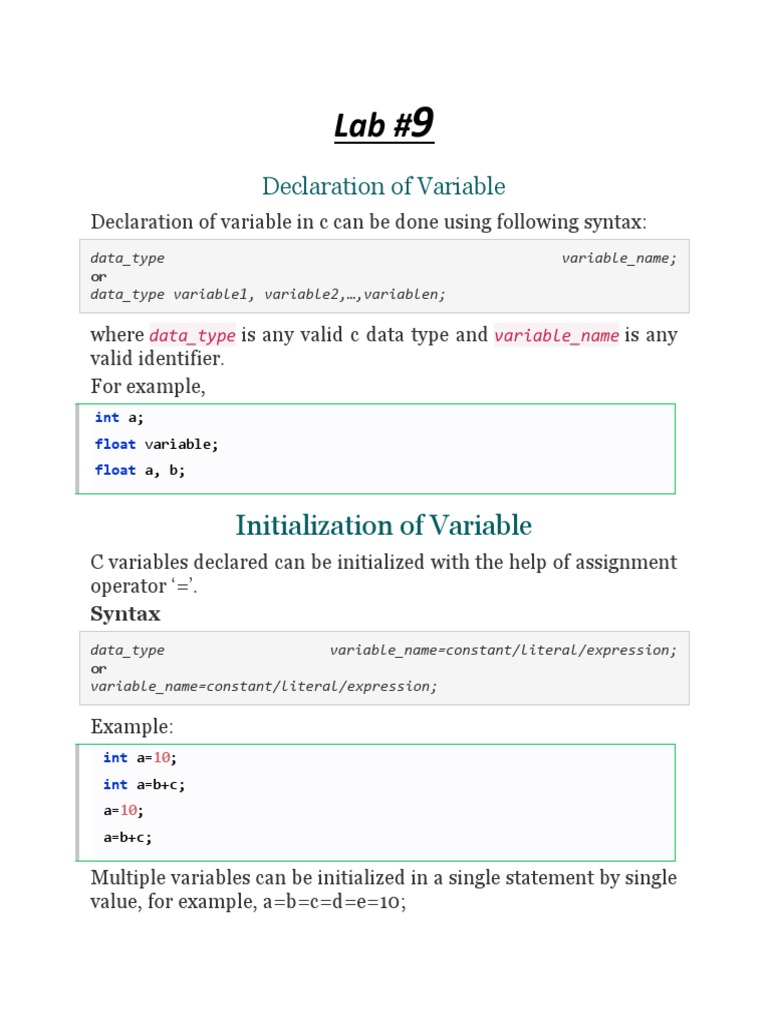 Areeb Lab #9 | PDF | Integer (Computer Science) | Data Type Areeb Lab #9 | PDF | Integer (Computer Science) | Data Type