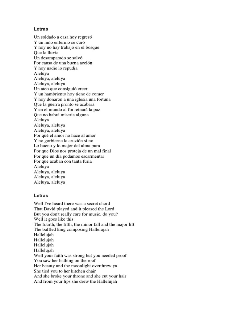Aleluya Leonard Cohen | PDF