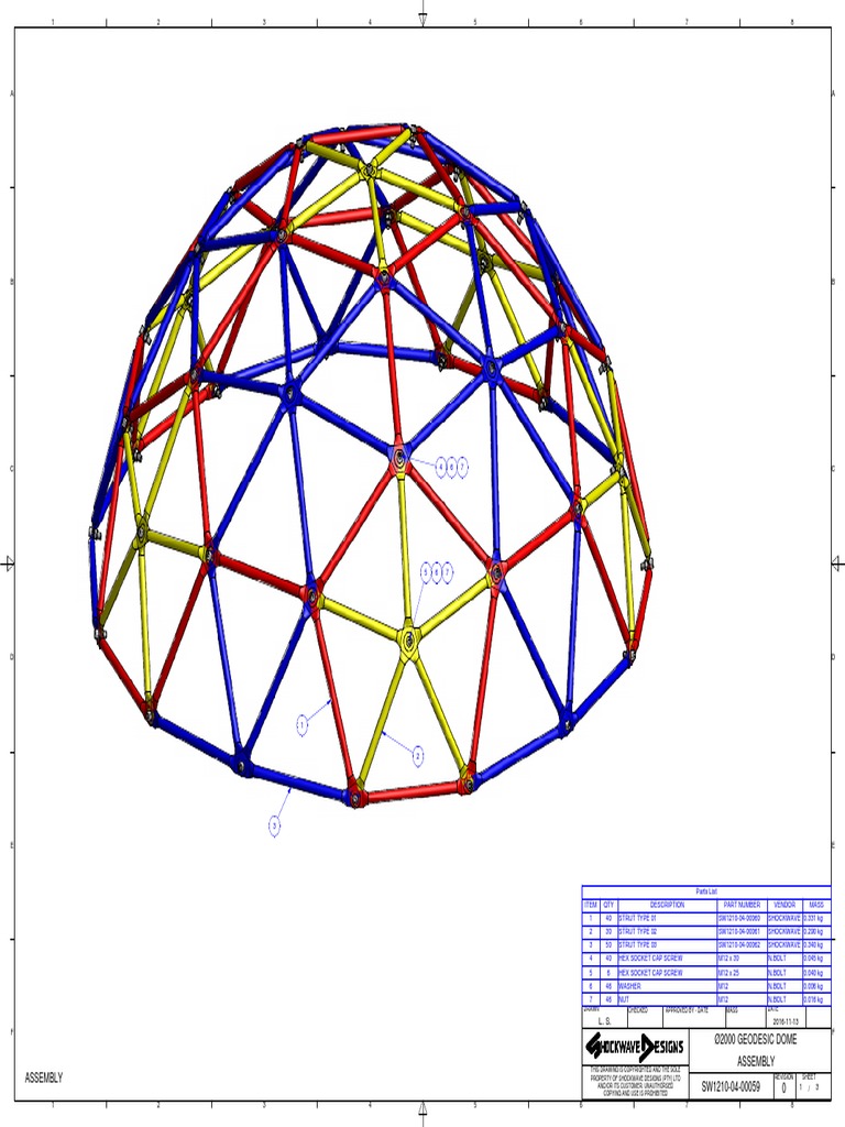 SW1210!04!00059 - Geodesic Dome Drawings | PDF | Screw | Equipment