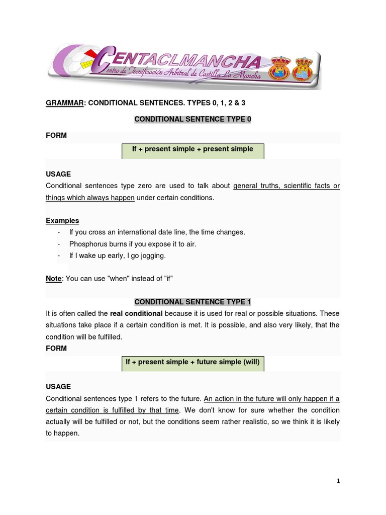 Conditional Sentences | PDF | Syntax | Grammar