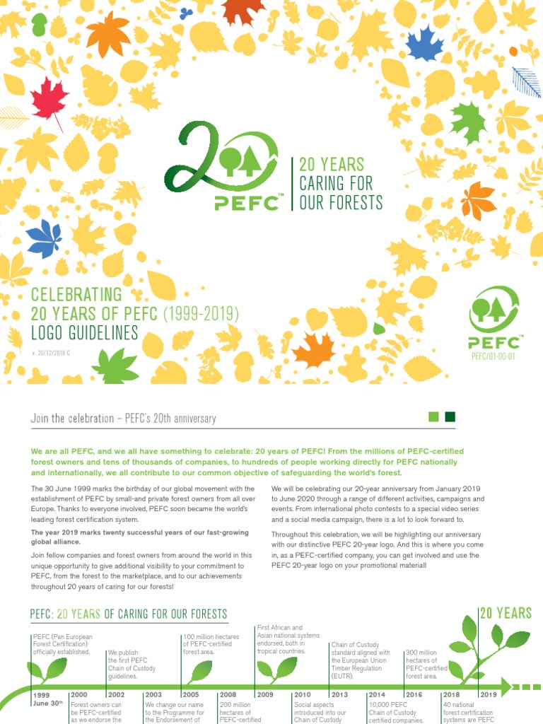 PEFC 20 Years Logo Guidelines For Companies | PDF | Logos | Graphic Design