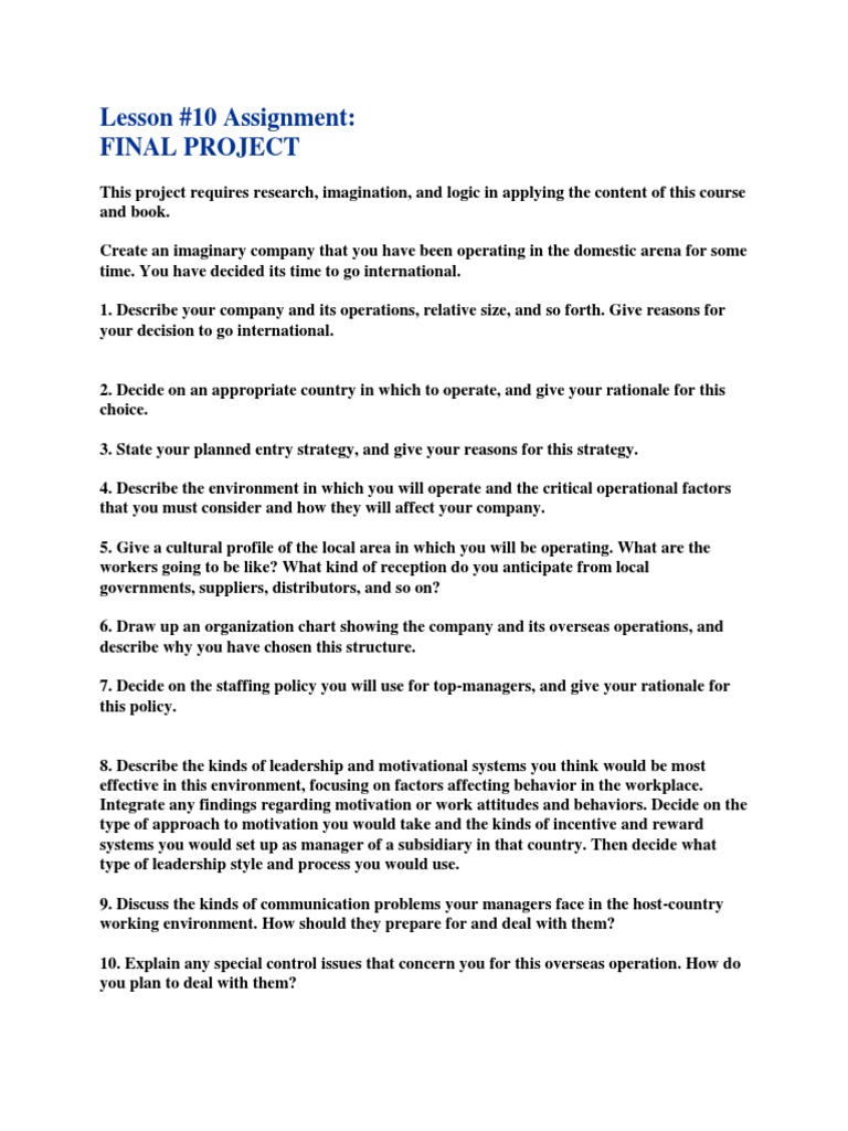 Lesson 10 Assignment Final Project Ver1 | PDF | Corporate Social Responsibility | Motivation