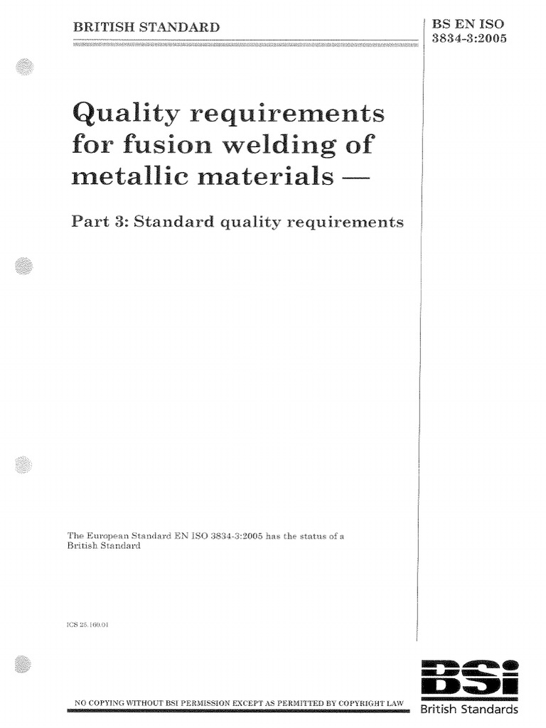 BS en Iso 3834 - 3 - 2005 | PDF