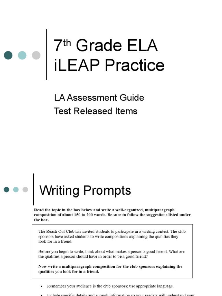 7th Grade ELA iLEAP Practice Guide | PDF | Human Communication ...