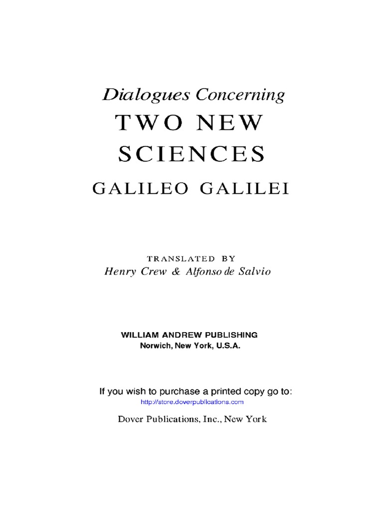 Galileo Galilei - Dialogues Concerning Two New Sciences-Dover ...