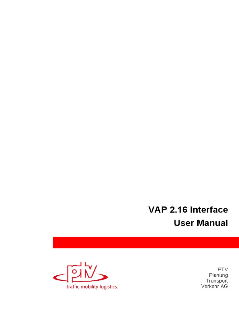 VAP 2.16 Interface User Manual: PTV Planung Transport Verkehr AG | PDF | Subroutine ...