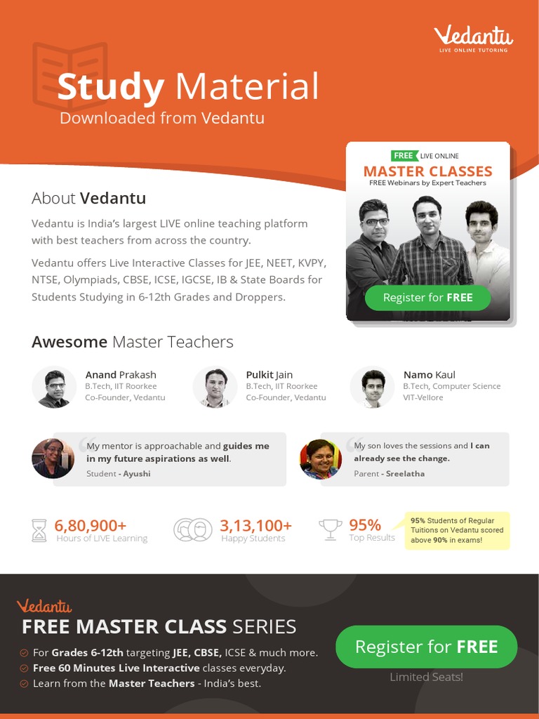 Study Material: Downloaded From Vedantu | PDF | Electromagnetic Induction | Inductance