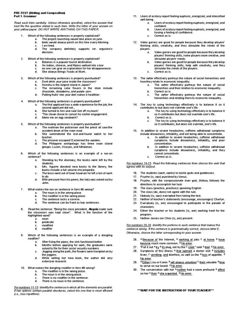 Writing Pre-Test Final | PDF | Citation | Caste