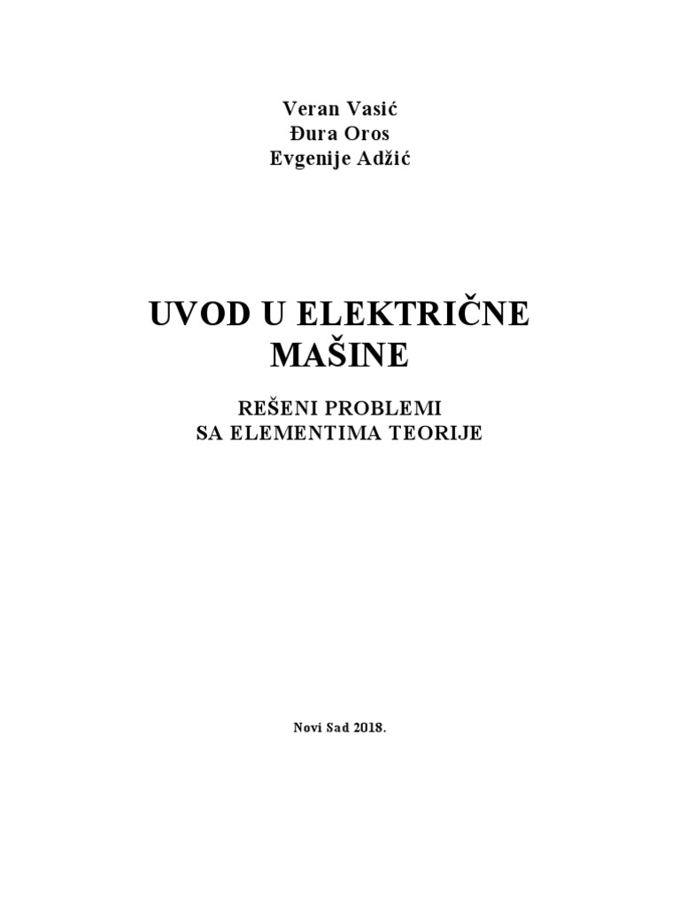 Zbirka Resenih Zadataka Iz Elektricnih Masina PDF | PDF