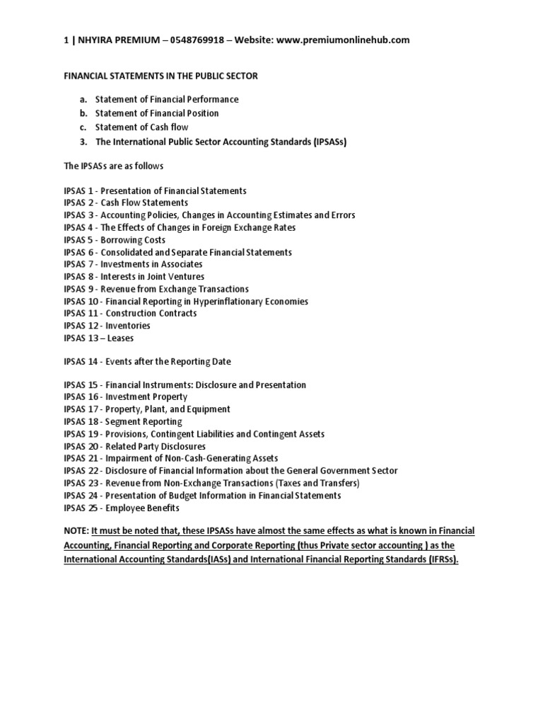 Financial Statements in The Public Sector PDF | PDF | Financial ...