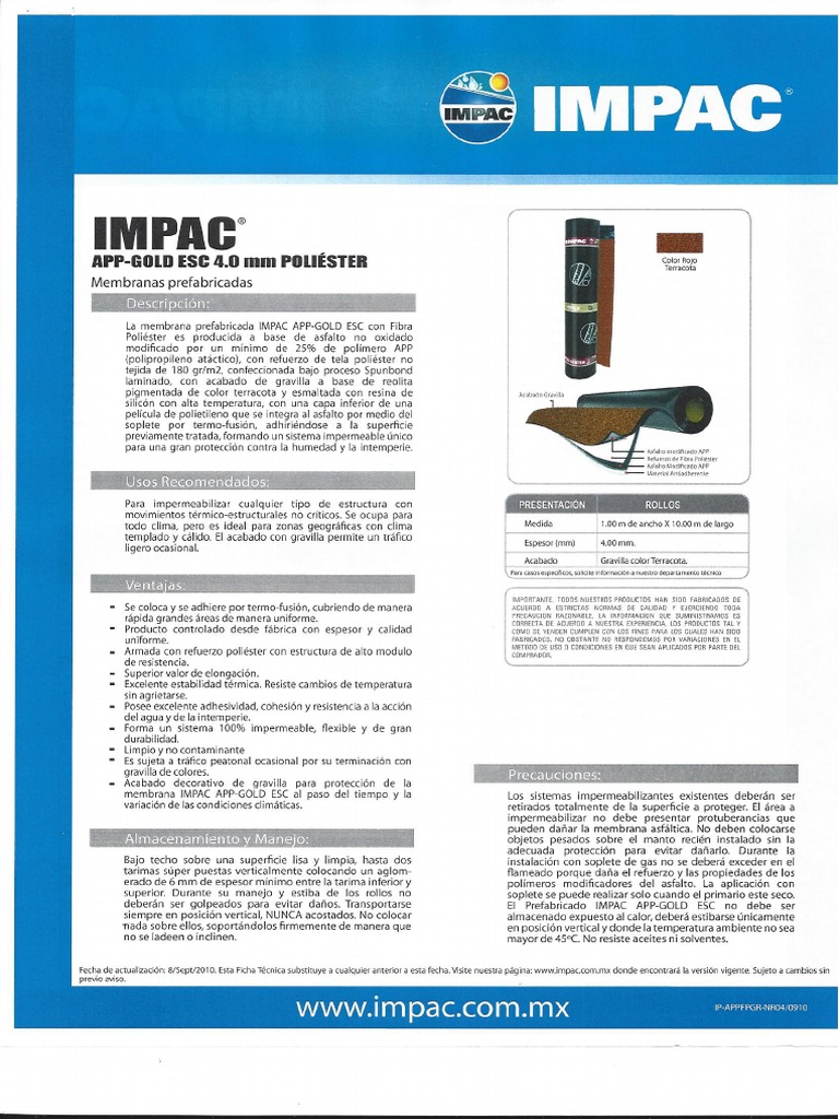 Impermeabilizante Impac Ficha Tecnica | PDF