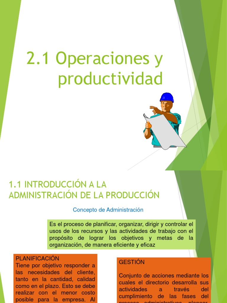 2.1 Operaciones y Productividad | PDF | Planificación | Marketing