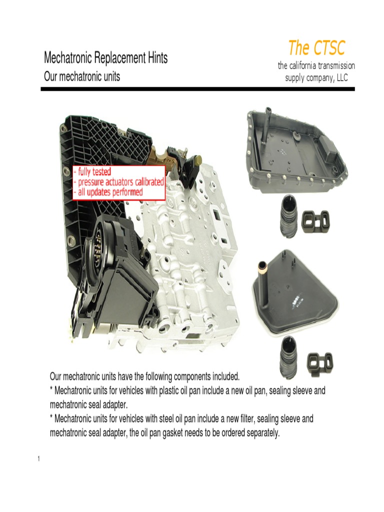 Mechatronic Unit Replacement Guide | PDF | Transmission (Mechanics ...