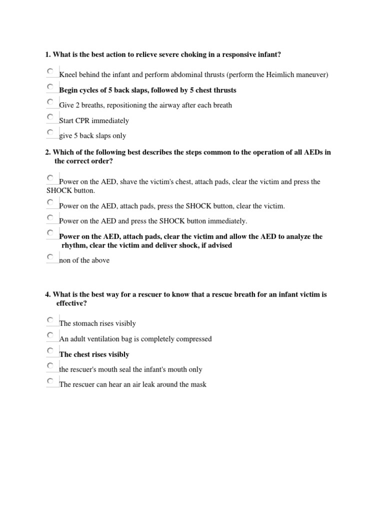 Bls Question 1 | PDF | Cardiopulmonary Resuscitation | Cardiac Arrest