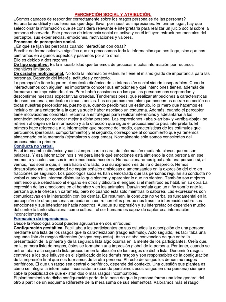 Percepción social: factores que influyen en la formación de impresiones ...