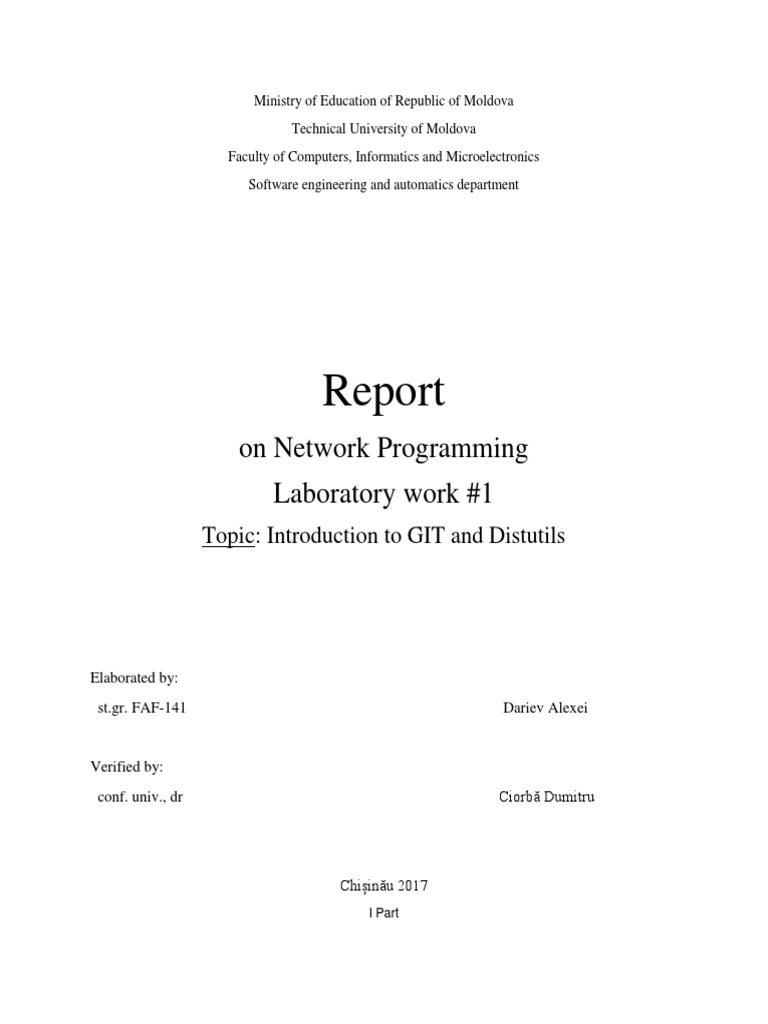 On Network Programming Laboratory Work #1: Topic: Introduction To GIT ...