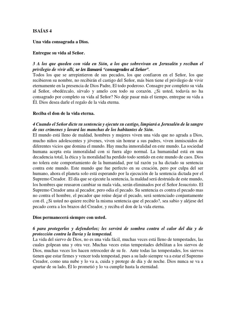 Isaías 4 | PDF | Pecado | Moralidad