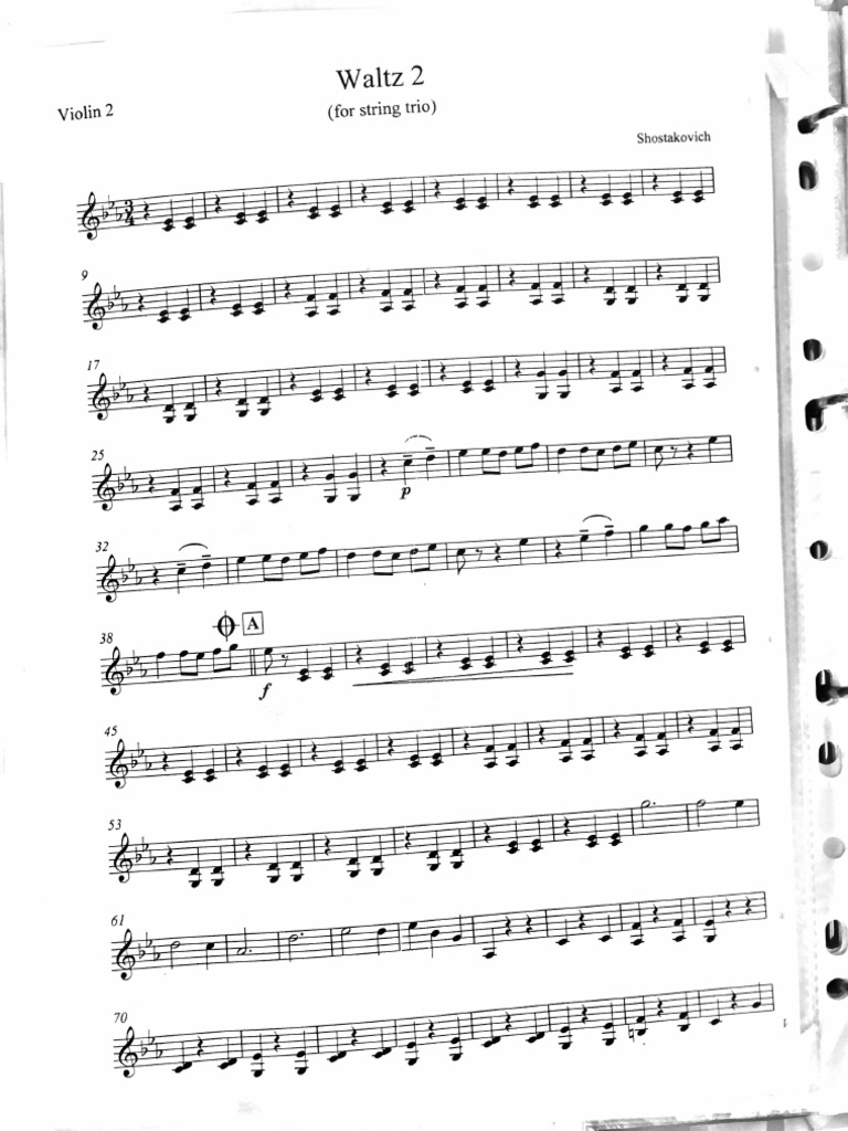 Waltz 2 Shostakovich Violin 2 | PDF