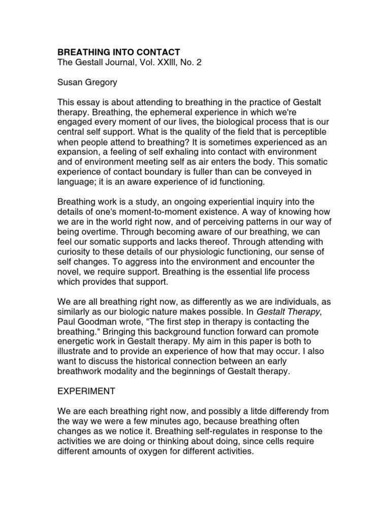 Laura Perls e Elsa Gindler - BreathingIntoContact | Download Free PDF ...