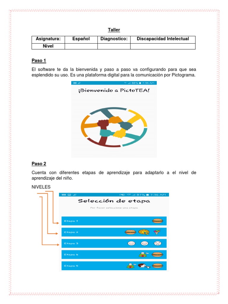 Tutorial Sobre Picto TEA | PDF | Aprendizaje | Software