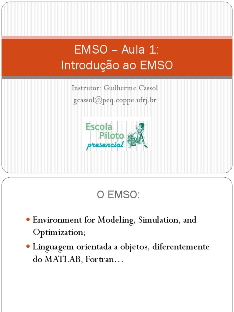 Introdução ao Software EMSO | PDF | Ciência da Computação ...