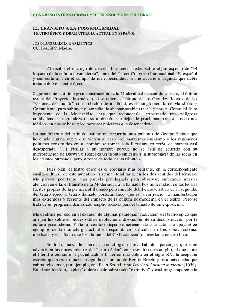 El Teatro Epico PDF | PDF | Teatro