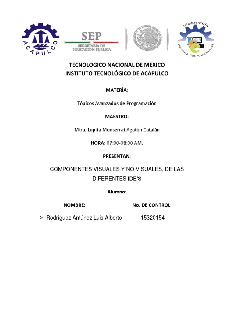 Componentes Visuales y No Visuales | PDF | Ventana (informática) | Java ...