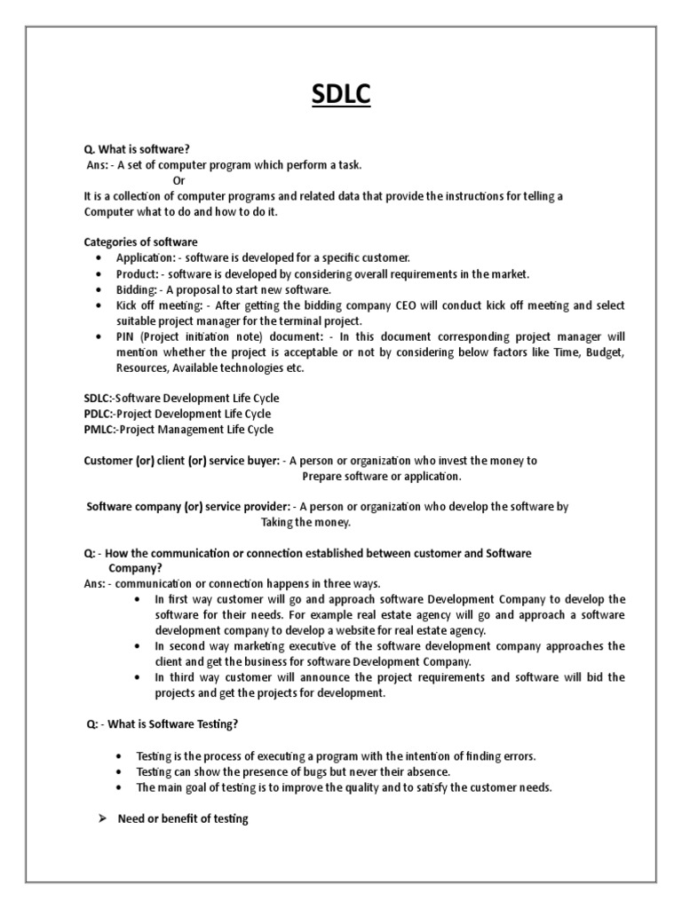 SDLC | PDF | Software Testing | Software Bug