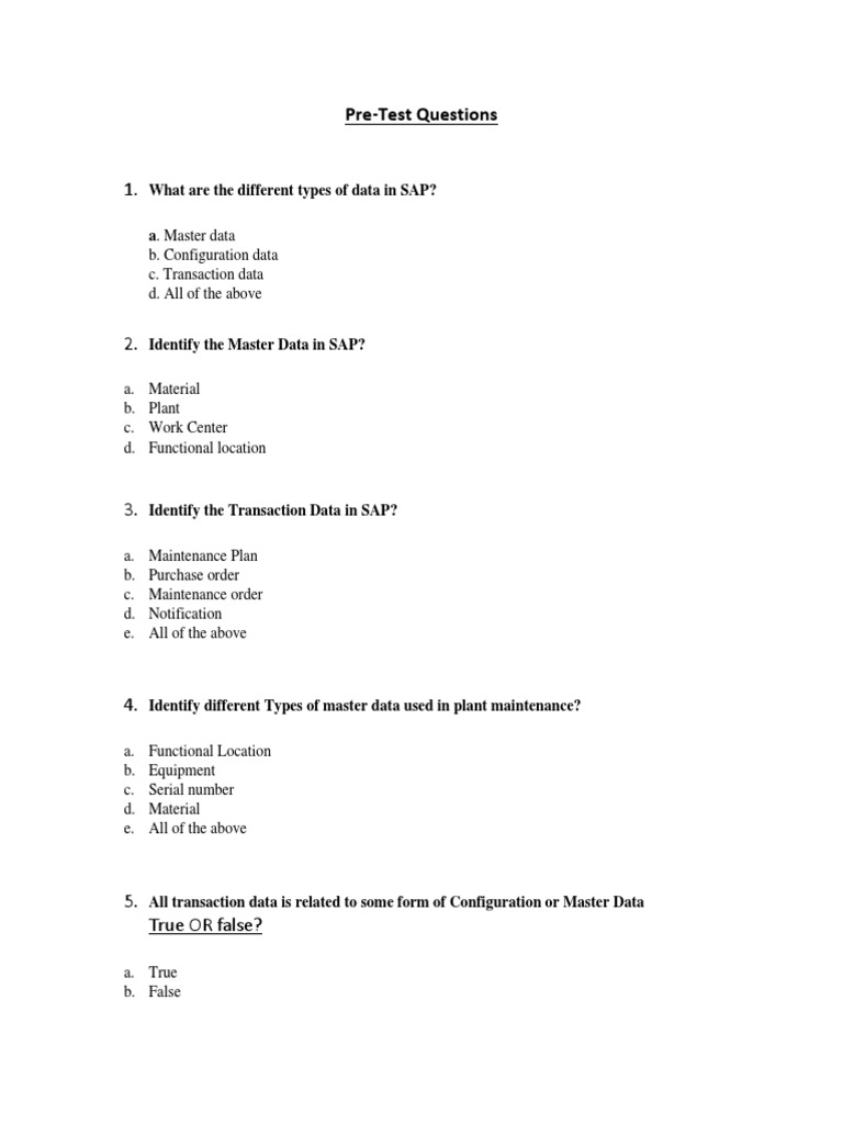 Pre-Test Questions - PM | PDF | Computers | Technology & Engineering