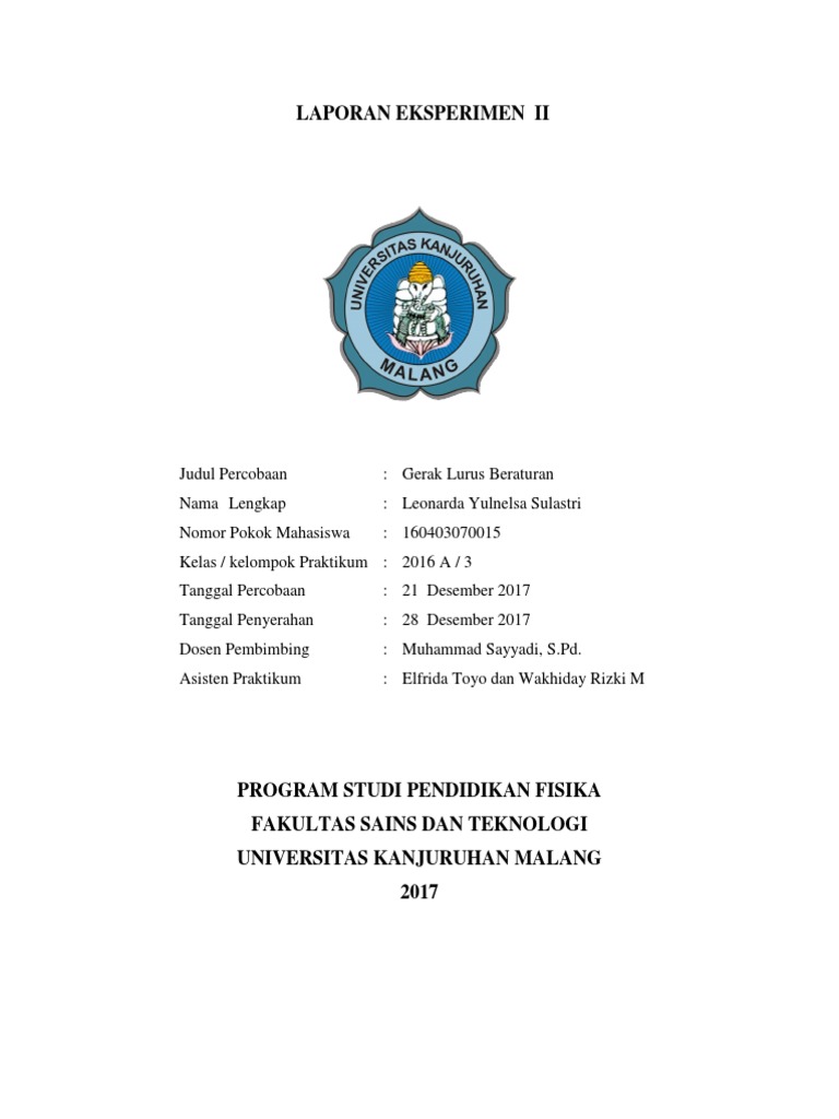 Laporan Gerak Lurus Beraturan PDF | PDF