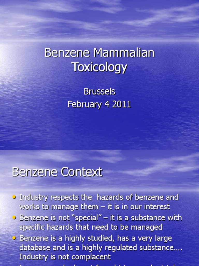 Benzene Presentation Epidemiology 4 Feb 2011 Swaen | PDF | Toxicity ...