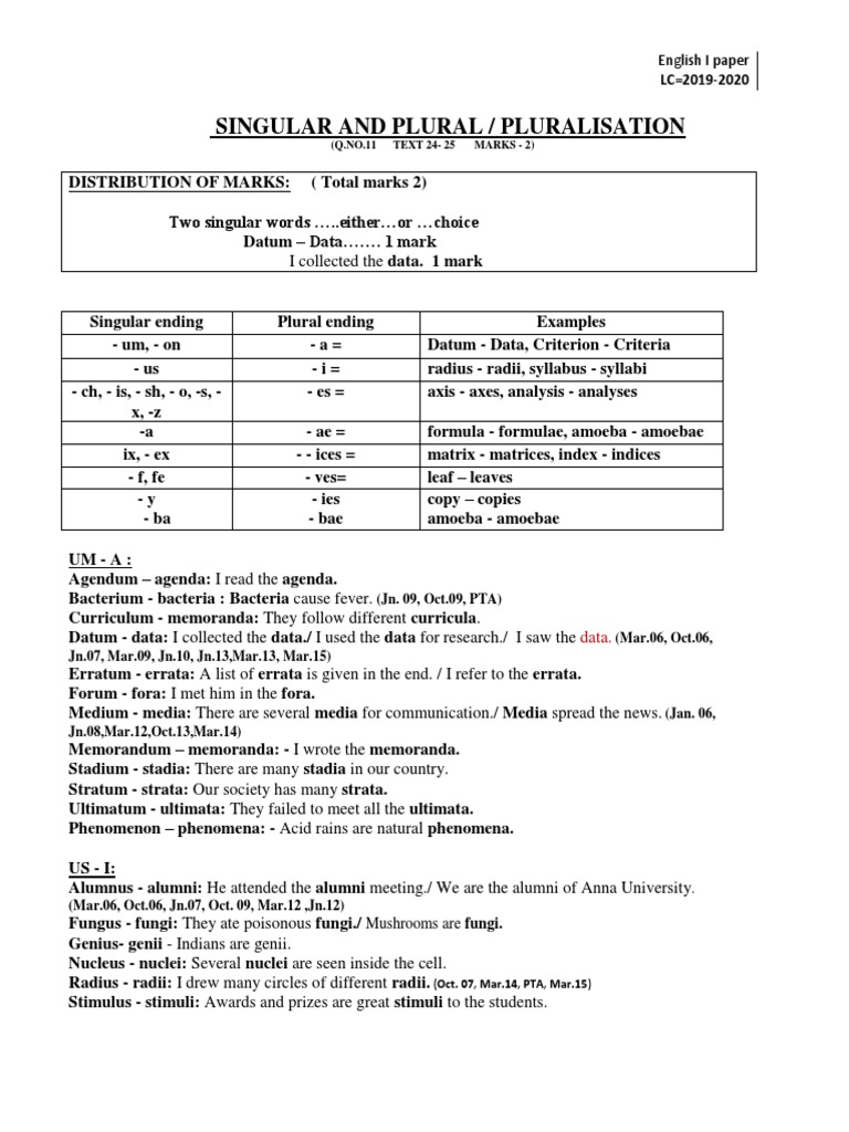 Pluralization Rules and Examples: A Comprehensive Guide to Forming ...