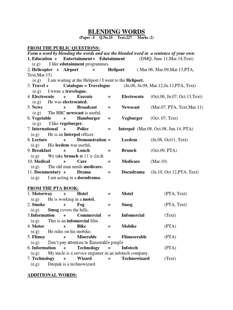 Blending Words | PDF | Bit | Electronics