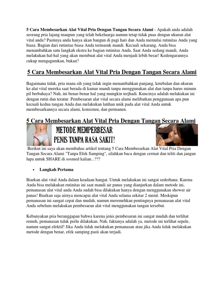 5 Cara Membesarkan Alat Vital Pria Dengan Tangan | PDF