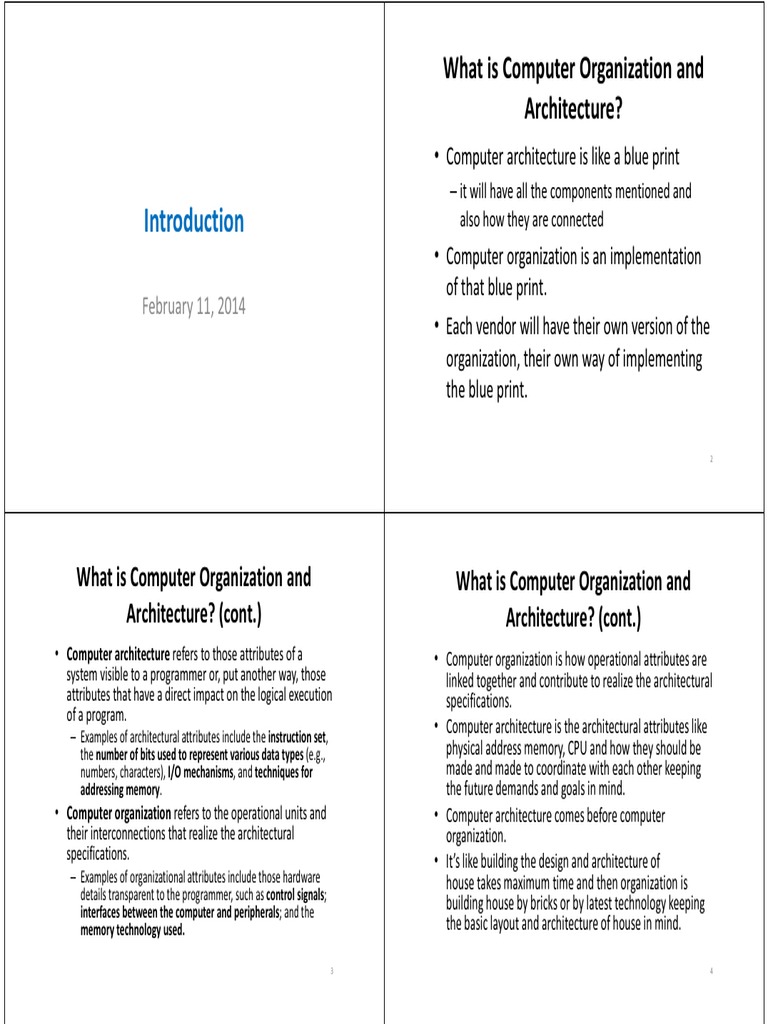 Introduction of Computer Organization and Architecture | PDF | Central ...