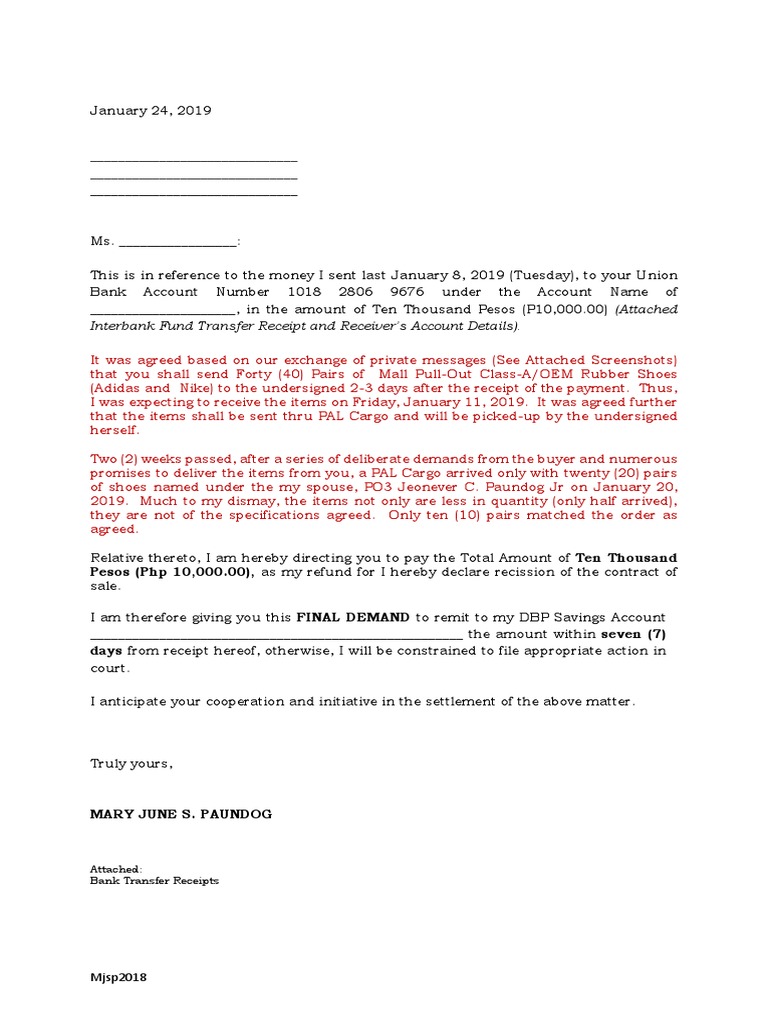 Sample Demand Letter | PDF