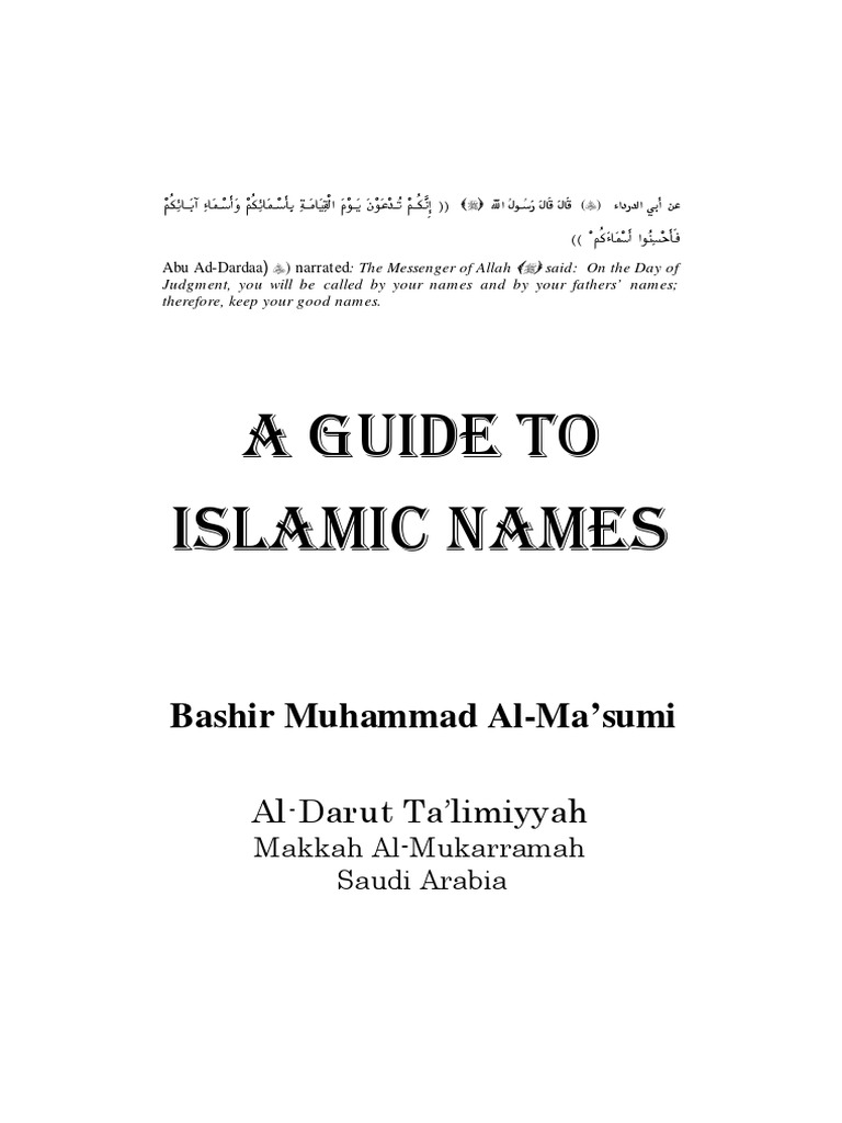 A Guide To Islamic Names PDF | PDF | Hadith | Religion And Belief