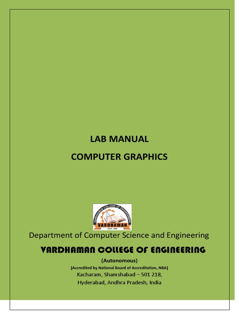 Lab Manual Computer Graphics PDF | PDF | Teaching Methods & Materials | Computers