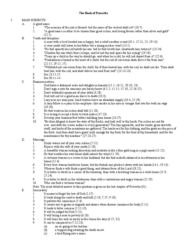 The Book of Proverbs | PDF | Anger