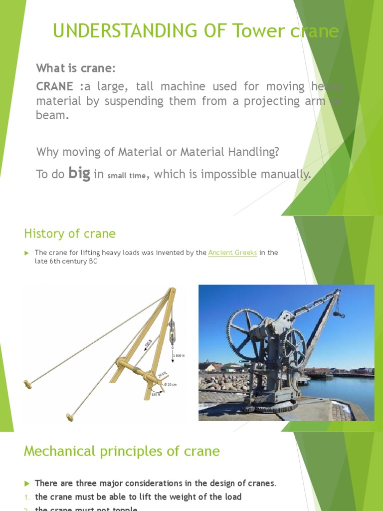 Overview of Tower Cranes and Their Types | PDF | Crane (Machine) | Elevator