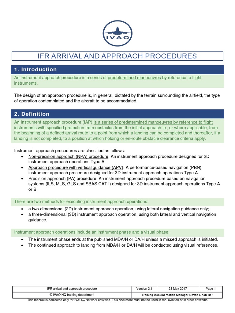 SPP APC Arrival Approach Procedure PDF | PDF | Instrument Flight Rules ...