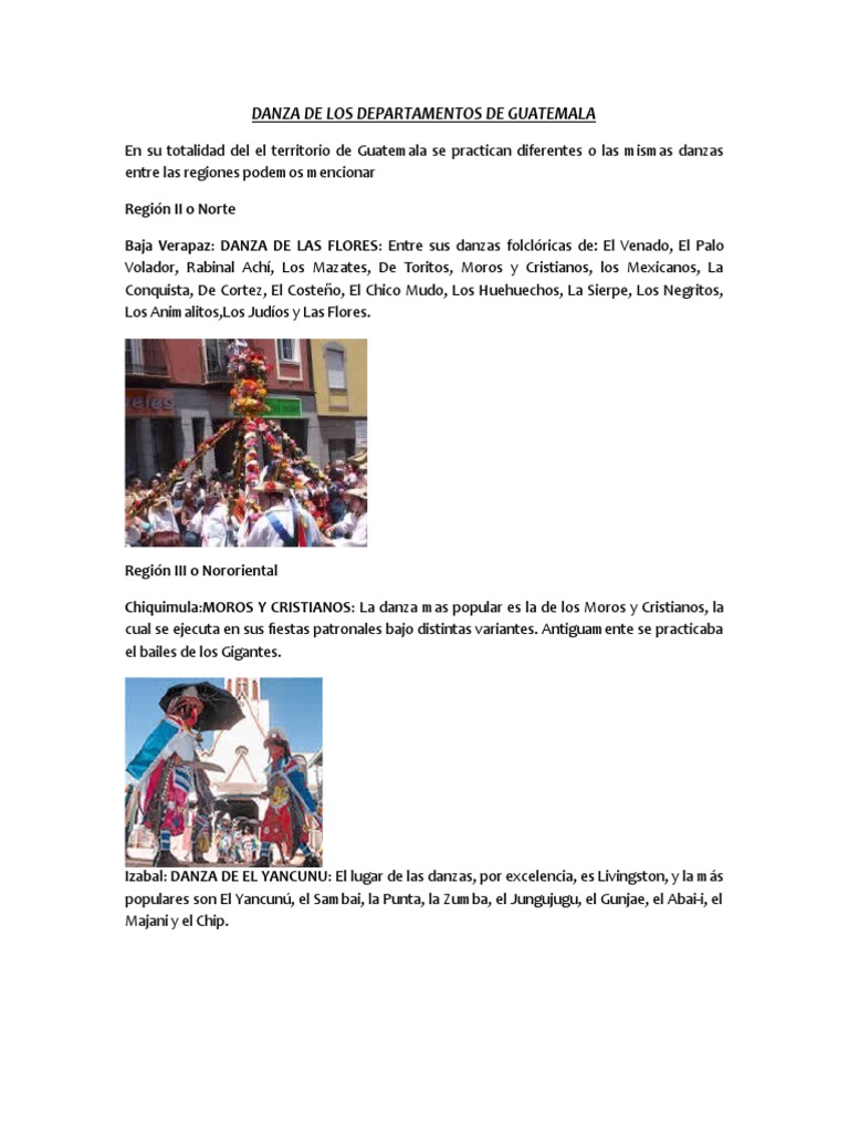 Danzas De Guatemala Pdf Las Artes Escénicas