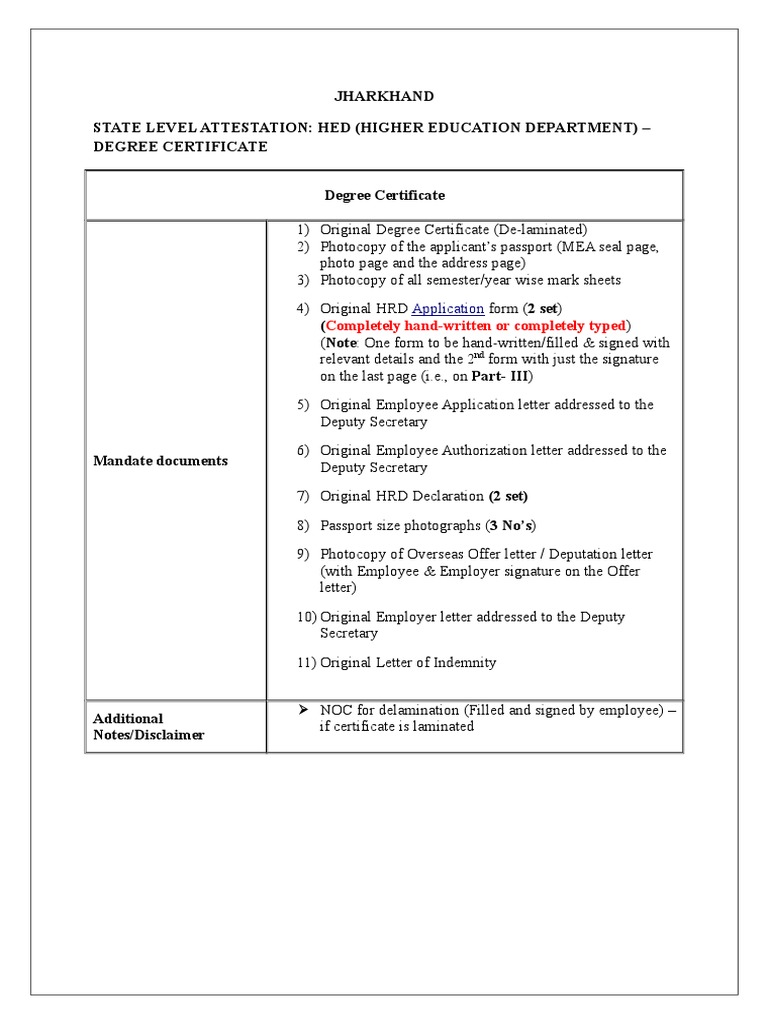 Degree Certificate Checklist | PDF