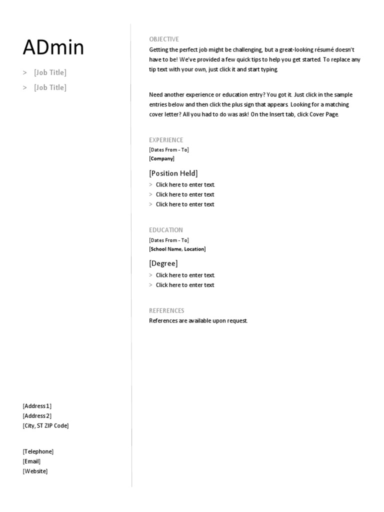 Quick Tips for Crafting a Résumé | PDF