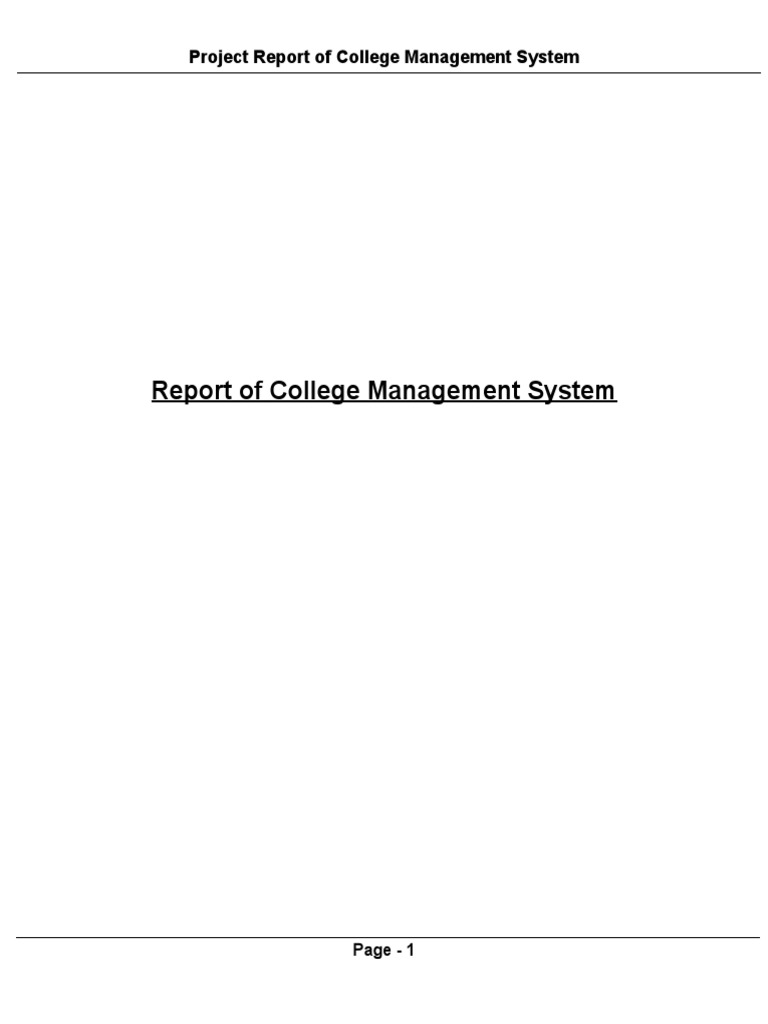 College Management System Mini Project | PDF | Software Testing ...