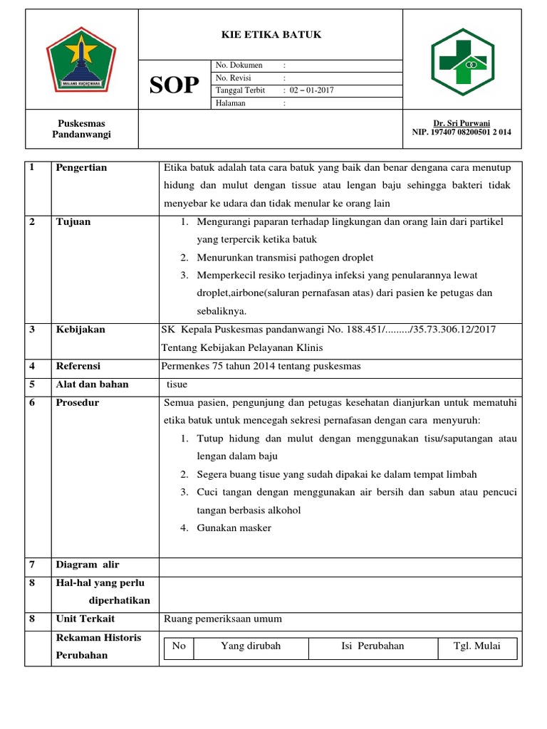 Sop Etika Batuk | PDF
