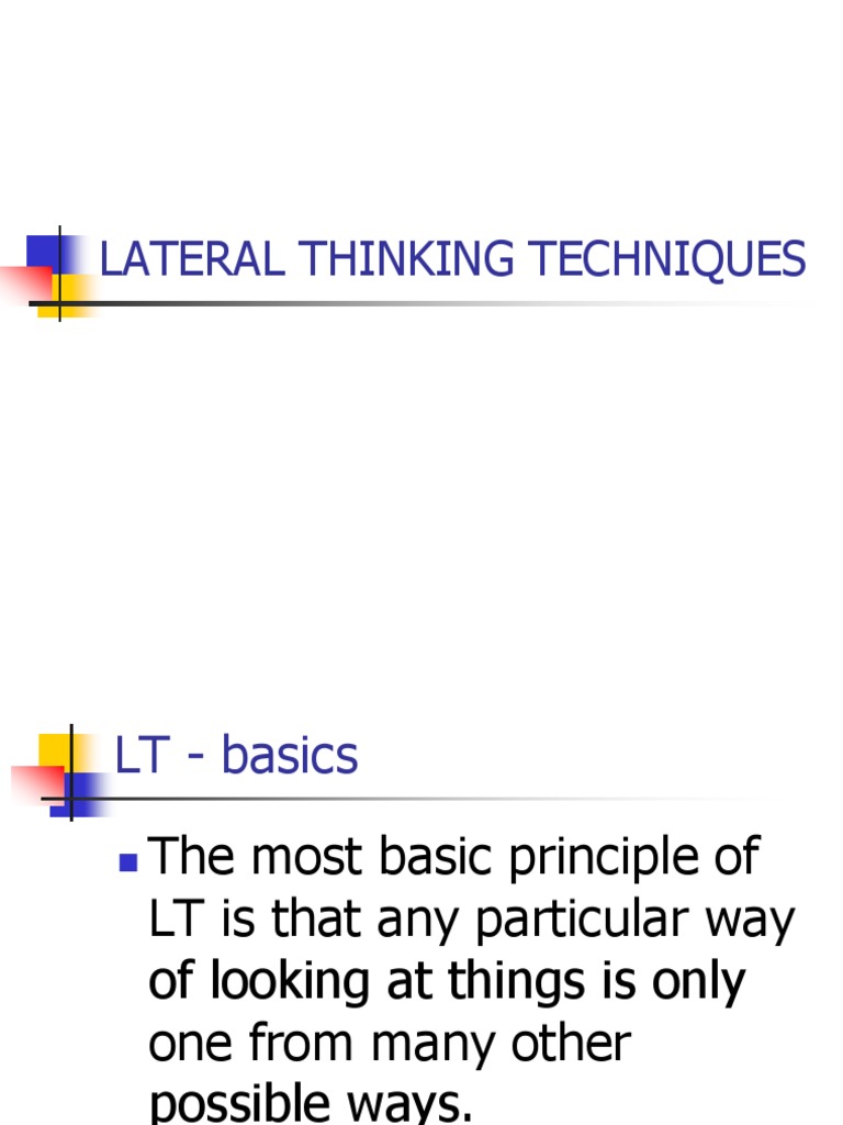 Lateral Thinking Techniques | PDF | Cognitive Science | Cognition
